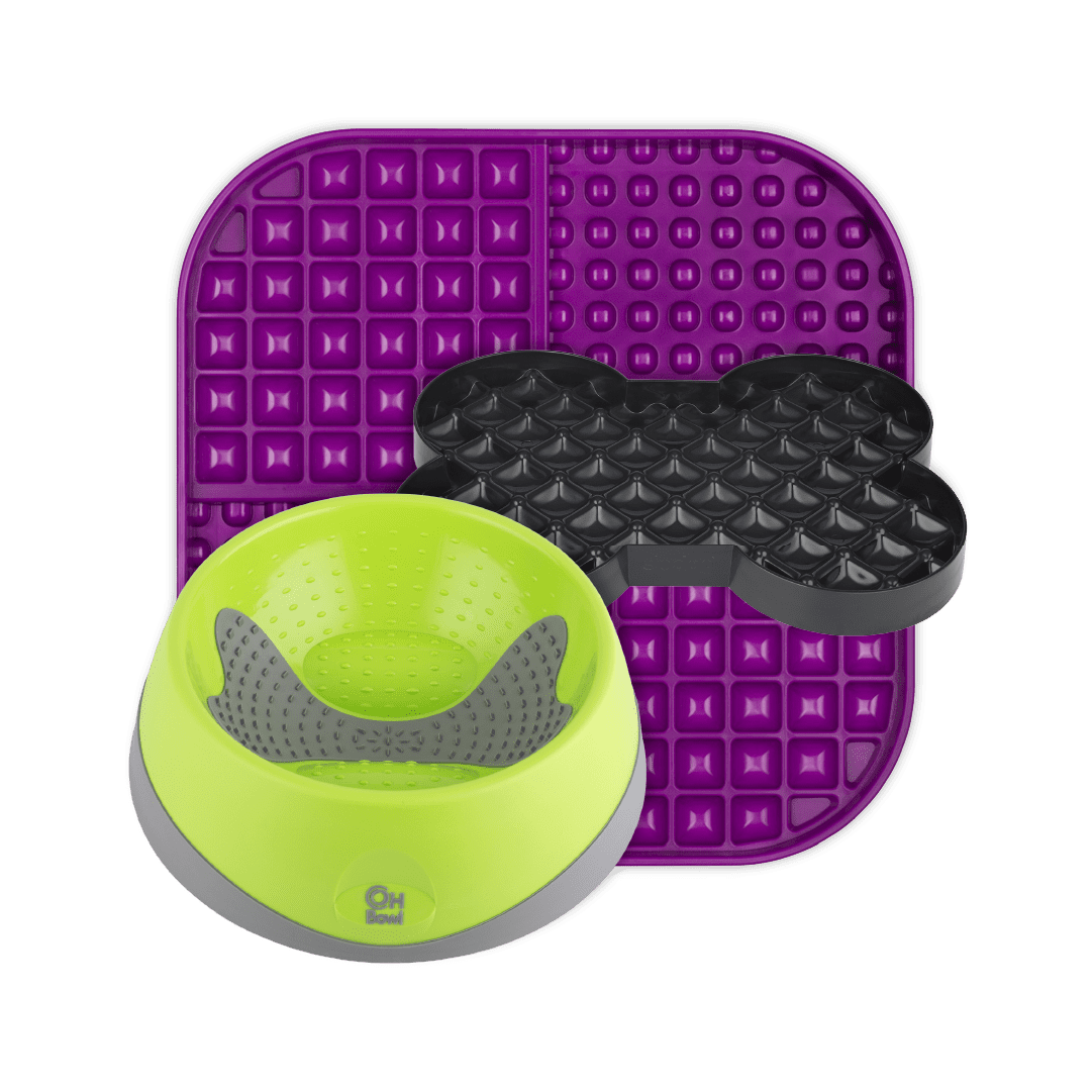 LickiMat® Slow Feeder Bundle – Lick Mats & Dog Bowl for M/L Breeds ...